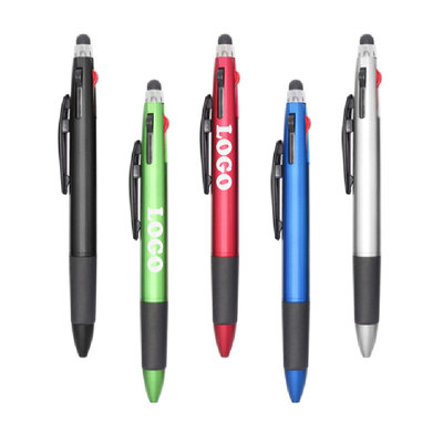China Custom Logo Imprint 4 in 1 Color Ballpoint Pen With Stylus supplier